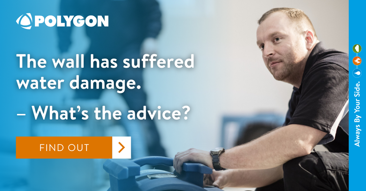 Drying of wall structures at water damage sites - Polygon Group